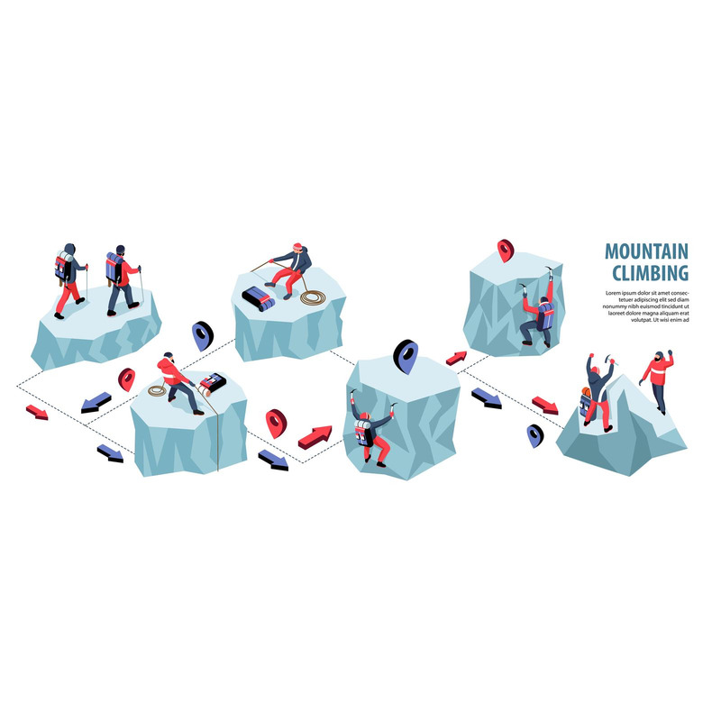 Isometric Climbing Infographics 201110501 Vector Illustration Concept