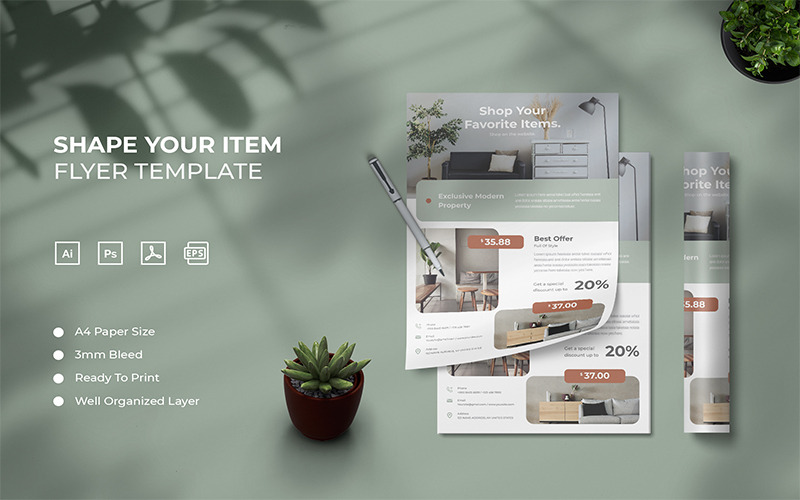Shape Your Item - Flyer Template #202526 - TemplateMonster