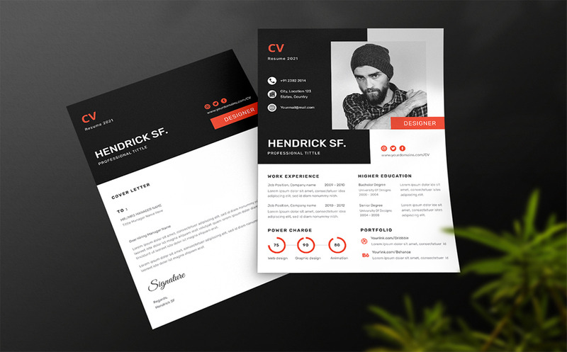 Hendrick SF - CV Resume Template #202763 - TemplateMonster