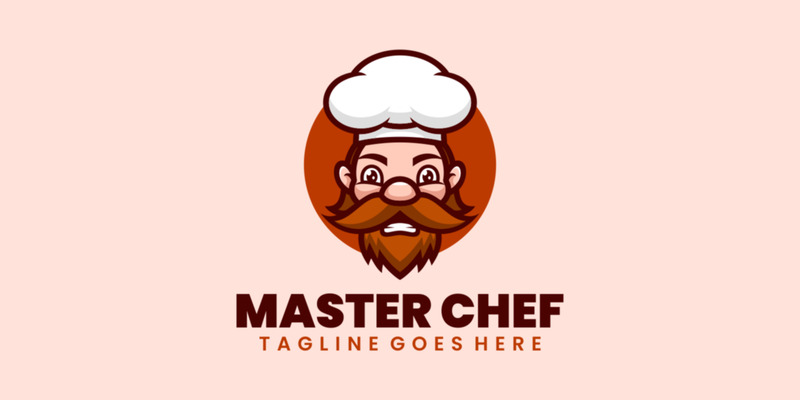 Master Chef Mascot Cartoon Logo #351383 - TemplateMonster