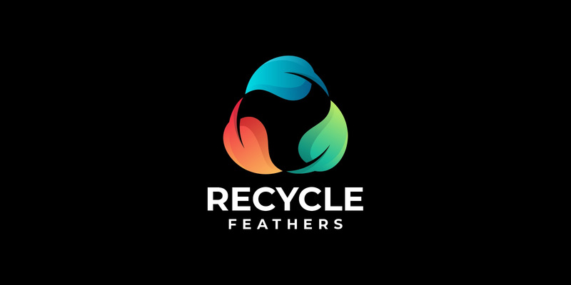Recycle Feathers Colorful Logo #226142 - TemplateMonster