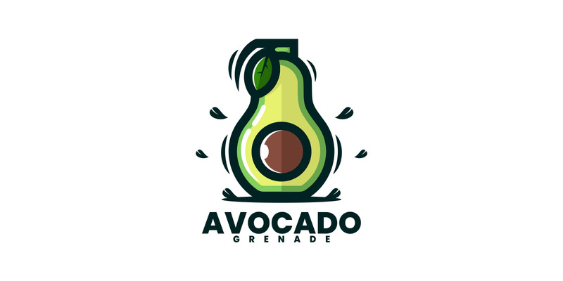 Estilo de logotipo simple de aguacate - TemplateMonster