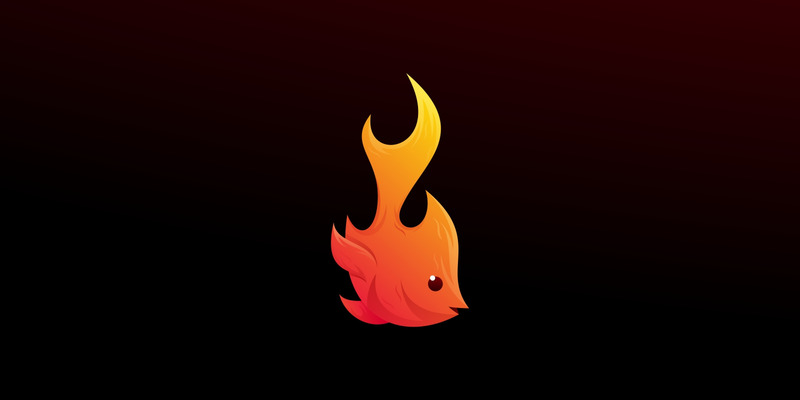 Fish Fire Gradient Logo Style #190009 - TemplateMonster
