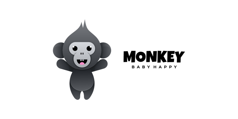 Monkey Gradient Logo Template #221392 - TemplateMonster