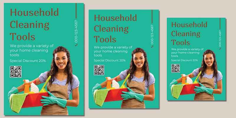 Household Cleaning Tools Template #308776 - TemplateMonster