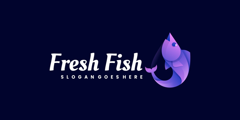 Fresh Fish Gradient Logo Style #251032 - TemplateMonster