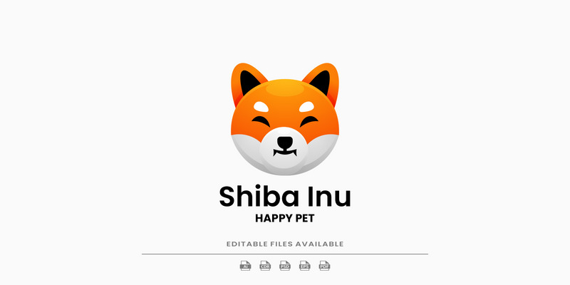 Shiba Inu Gradient Logo Style #235488 - TemplateMonster