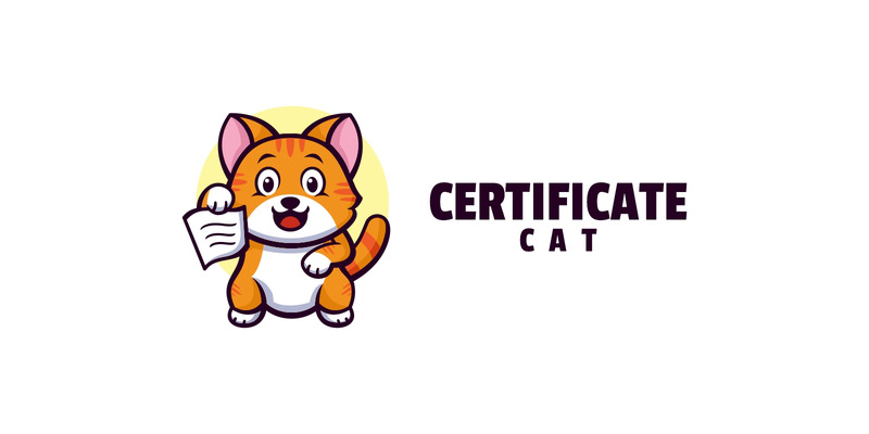 Certificate Cat Cartoon Logo #223009 - TemplateMonster