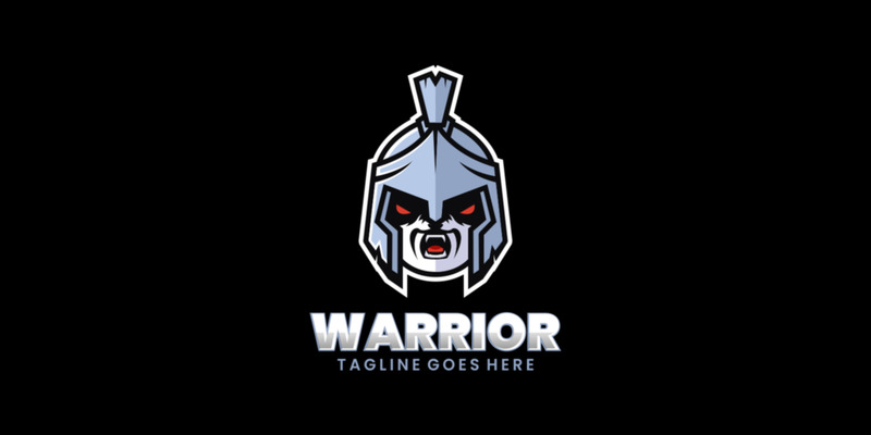 Warrior Simple Mascot Logo #339441 - TemplateMonster
