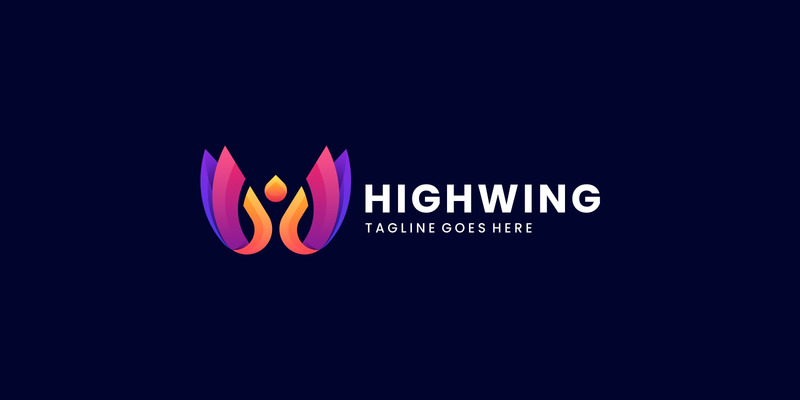High Wing Gradient Logo Template #246337 - TemplateMonster