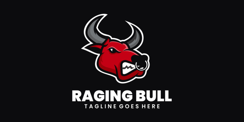 Raging Bull Simple Mascot Logo #337404 - TemplateMonster