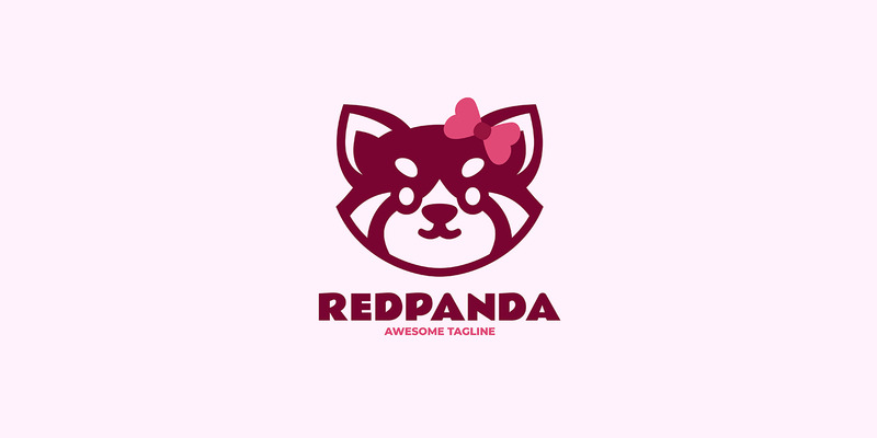 Logo de mascotte simple panda roux 2 - TemplateMonster
