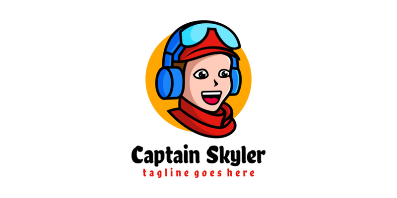 Captain Skyler Mascot Cartoon Logo #346745 - TemplateMonster
