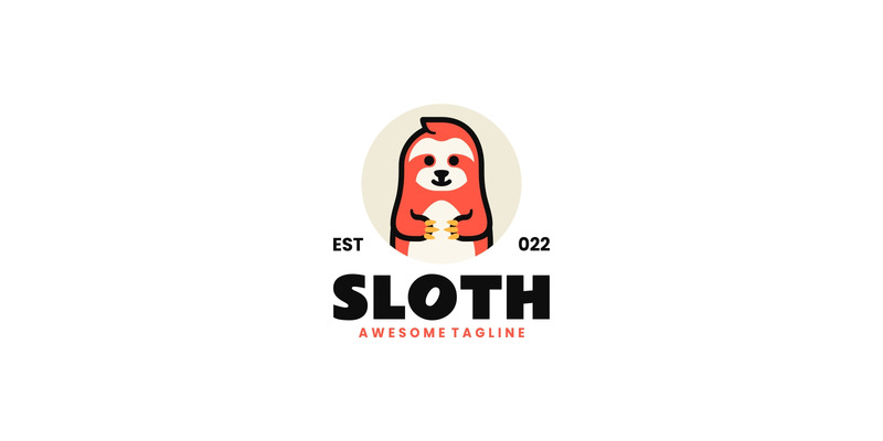 Sloth Simple Mascot Logo Template #300017 - TemplateMonster