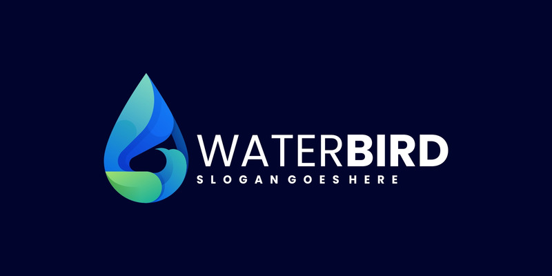 Water Bird Gradient Logo Style #297839 - TemplateMonster