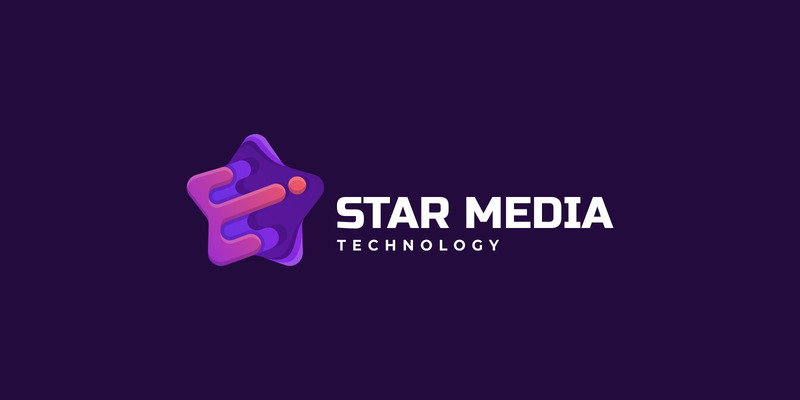 Star Media Gradient Logo Style #226139 - TemplateMonster