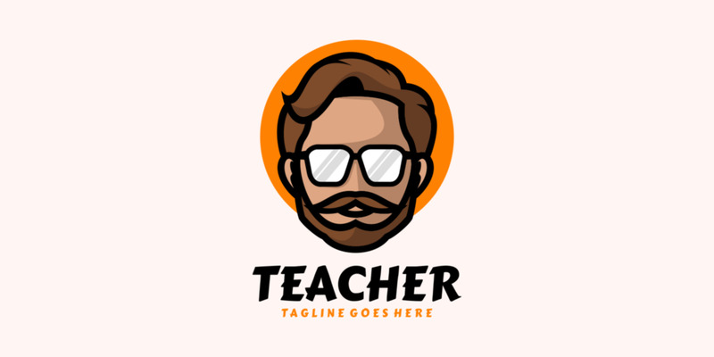 Teacher Mascot Cartoon Logo 1 #345848 - TemplateMonster