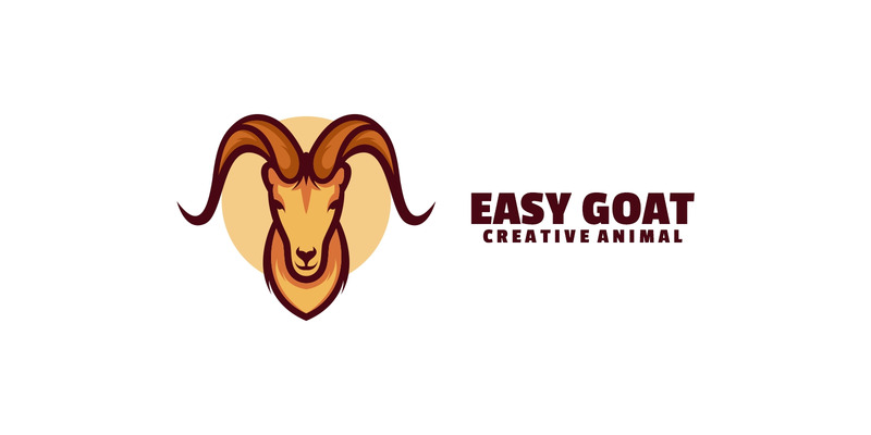 Logo Kozí hlava jednoduchého maskota - TemplateMonster