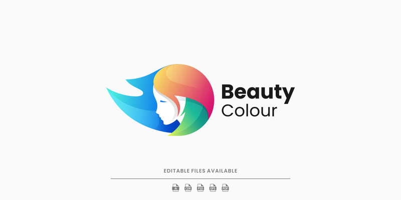 Beauty Woman Gradient Colorful Logo #242264 - TemplateMonster