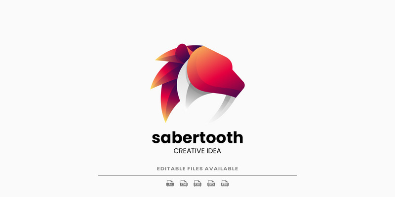 Sabertooth Gradient Logo Design #235026 - TemplateMonster