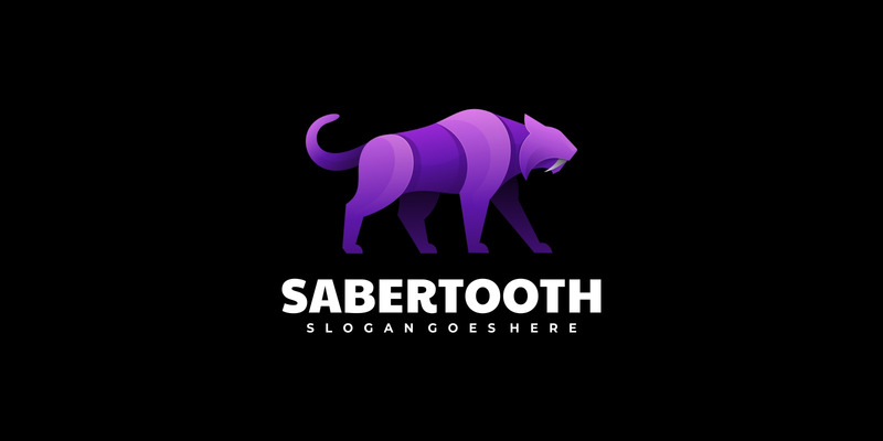 Sabertooth Gradient Logo Template #225840 - TemplateMonster