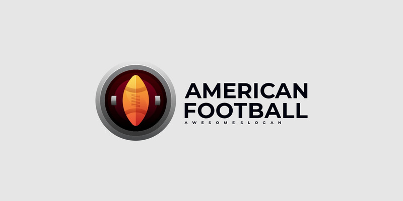 American Football Gradient Logo #213113 - TemplateMonster
