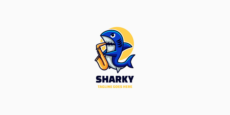 Sharky Simple Mascot Logo #490387 - TemplateMonster
