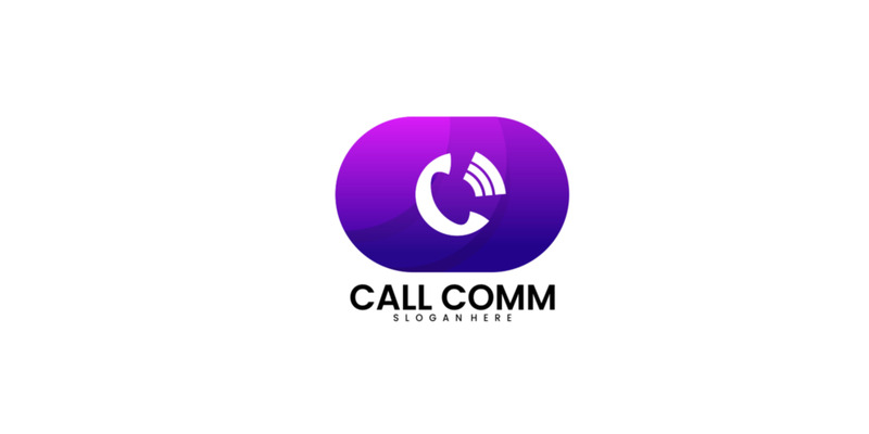 Call Com Gradient Logo Style #313437 - TemplateMonster
