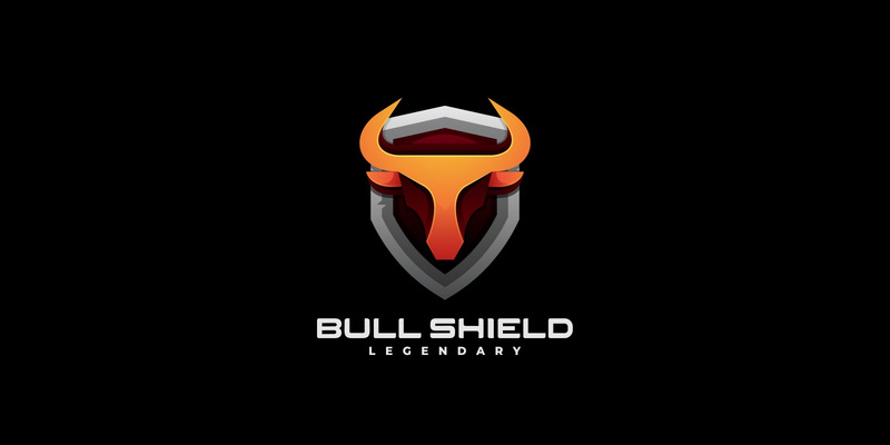 Bull Shield Gradient Logo #237532 - TemplateMonster