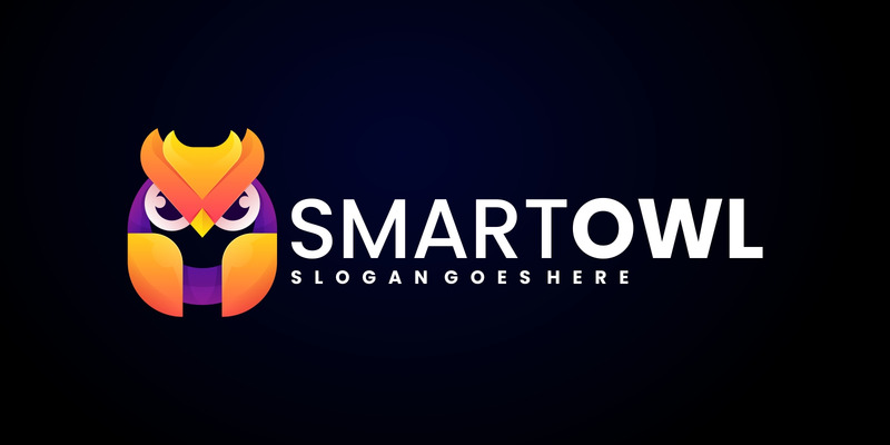 Smart Owl Gradient Colorful Logo #236292 - TemplateMonster