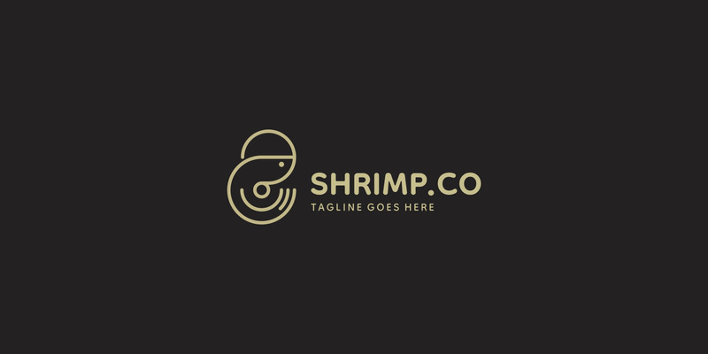Shrimp Line Art Logo Design #310569 - TemplateMonster