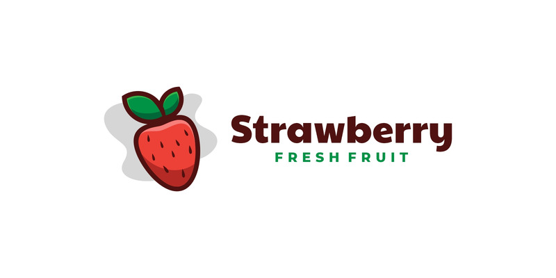 Strawberry Simple Mascot Logo #218775 - TemplateMonster