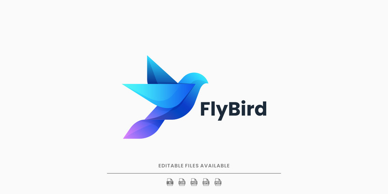 Fly Bird Gradient Logo Style #249094 - TemplateMonster