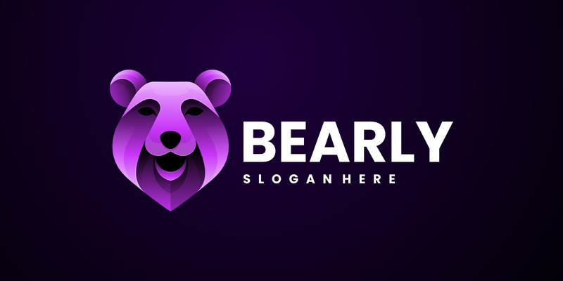 Bear Color Gradient Logo Style #239308 - TemplateMonster