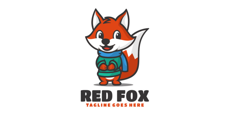 Red Fox Mascot Cartoon Logo #337983 - TemplateMonster