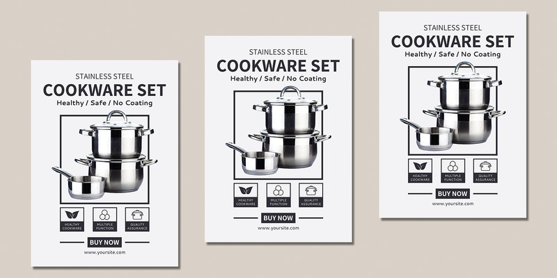 Cookware Set Flyer Template #309823 - TemplateMonster