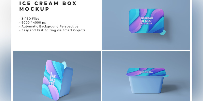 Ice Cream Box Mockup Template #335932 - TemplateMonster
