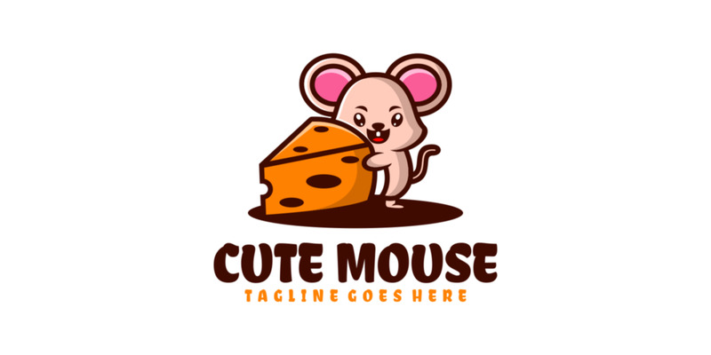 Cute Mouse Mascot Cartoon Logo Design - TemplateMonster