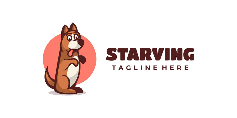Starving Dog Mascot Cartoon Logo #195531 - TemplateMonster