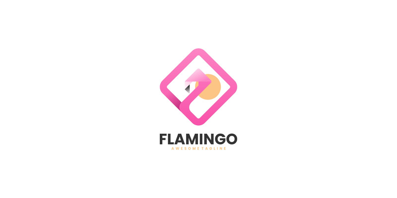 Flamingo Square Gradient Logo #286210 - TemplateMonster
