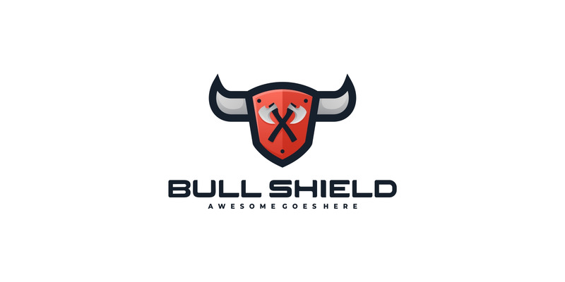 Bull Shield Simple Logo Style #224951 - TemplateMonster