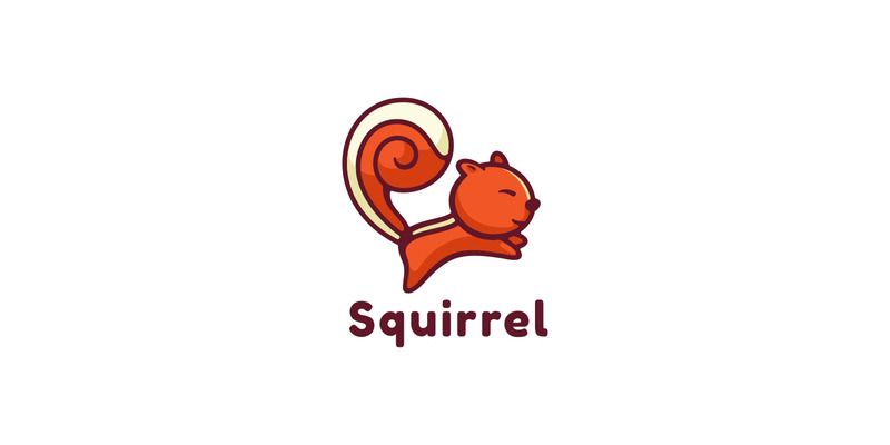 Squirrel Simple Mascot Logo #188874 - TemplateMonster
