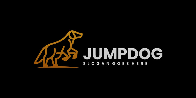 Jump Dog Line Art Logo Design #288684 - TemplateMonster