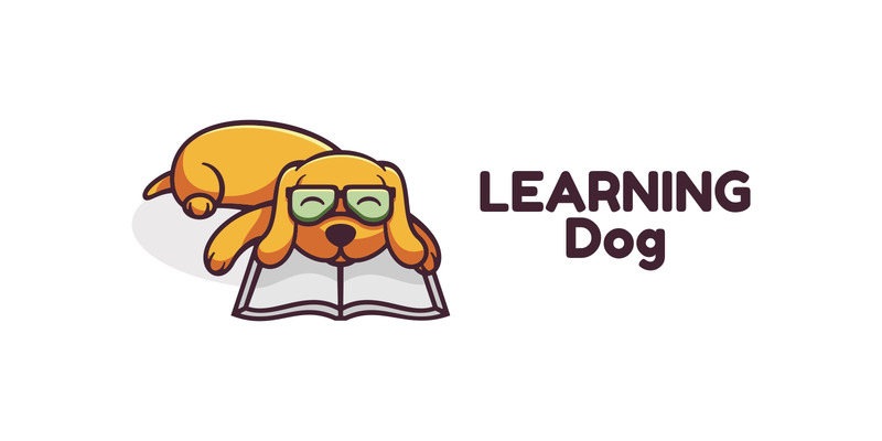 Learning Dog Cartoon Logo Template #195127 - TemplateMonster