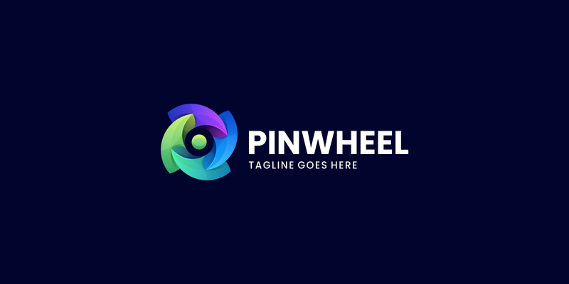 Pinwheel Gradient Colorful Logo Template - TemplateMonster