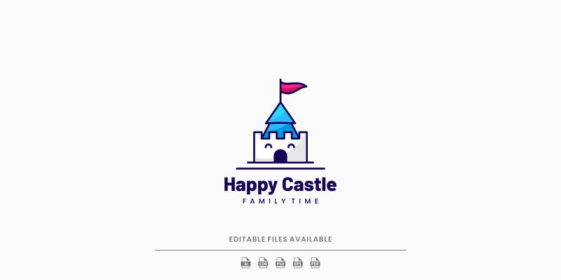 Happy Castle Simple Logo Template #281548 - TemplateMonster
