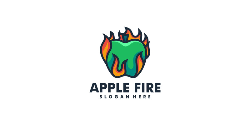 Apple Fire Simple Mascot Logo #270867 - TemplateMonster