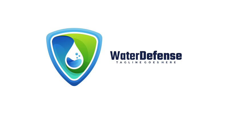 Water Defense Gradient Logo #207433 - TemplateMonster