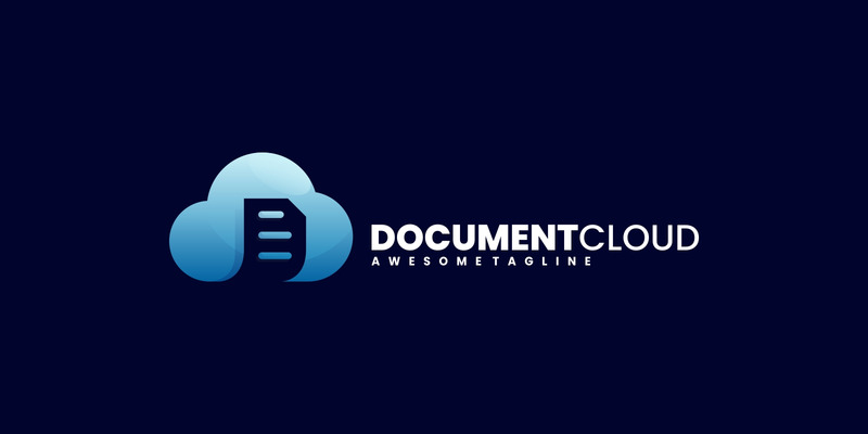 Document Cloud Gradient Logo #274451 - TemplateMonster