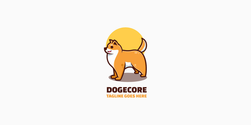 Logotipo de mascota simple de Dogecore - TemplateMonster